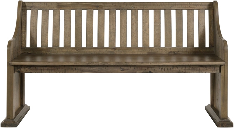 Elements International | DST300PW Stone Grey Dining Room Set with Bench